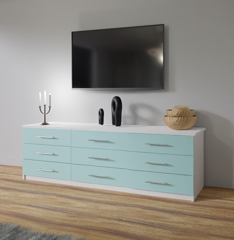 Modern Long Dresser with 9 Drawers – Customizable 8-Foot Storage ...