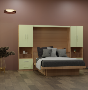 Studio Pier Wall Bedroom Set with Platform Bed & Under Bed Drawers ...