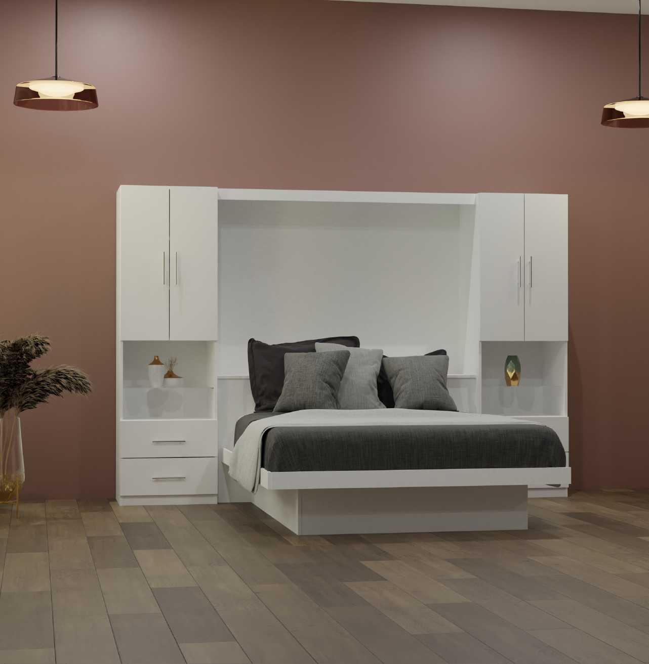 Studio Classic Pier Wall Bedroom Set – Platform Bed with Storage ...